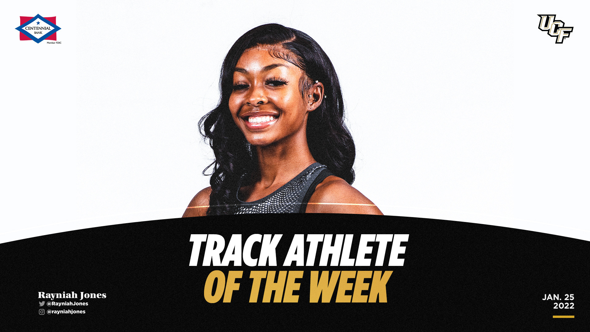 Rayniah Jones Named The American Track Athlete of the Week - UCF ...